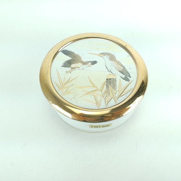 Chokin | Accents | Art Of Chokin 24k Gold Edged Keepsake Trinket Jar ...